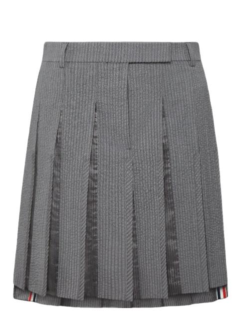 THOM BROWNE Thom Browne Seersucker Pleated Mini Skirt